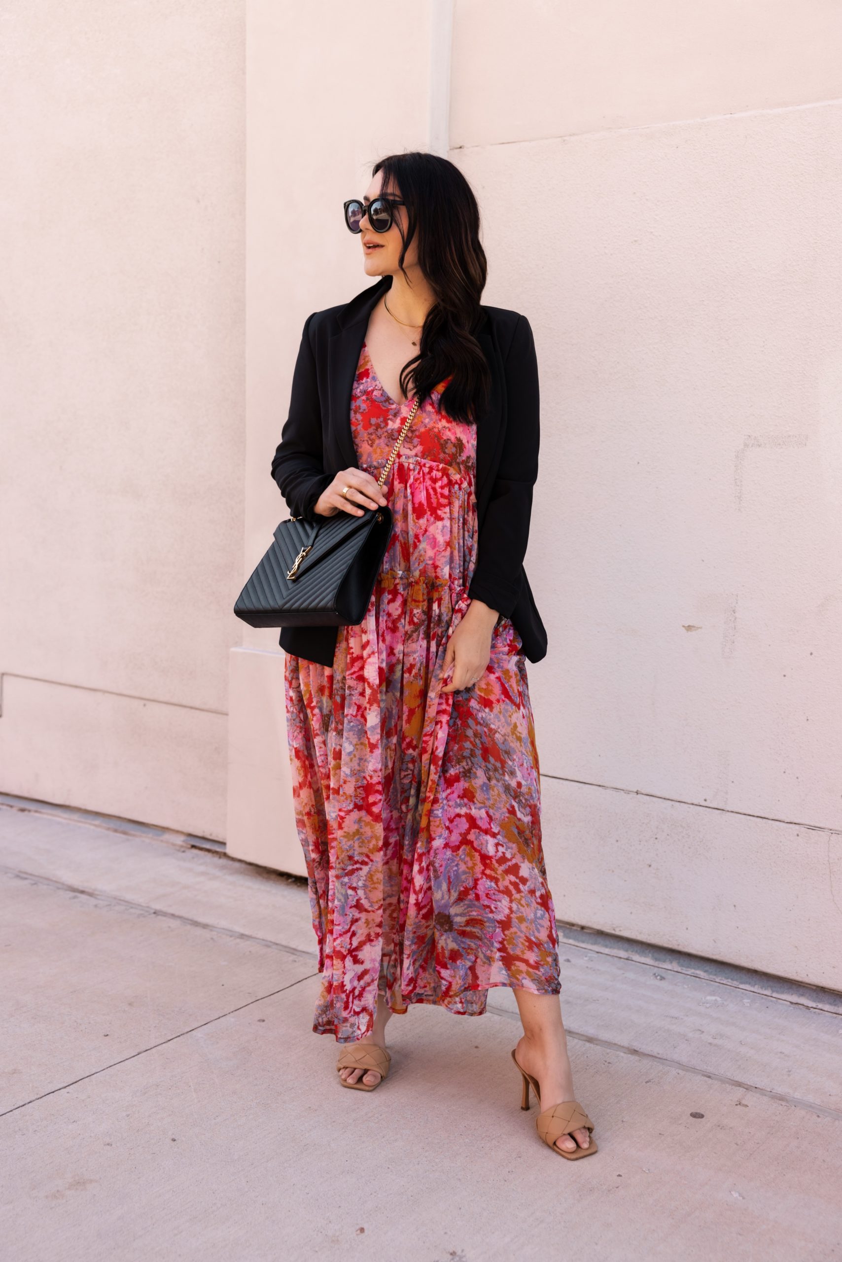 Kendi Everyday Wearing Fp Maxi Dress And Black Oversized Blazer 02